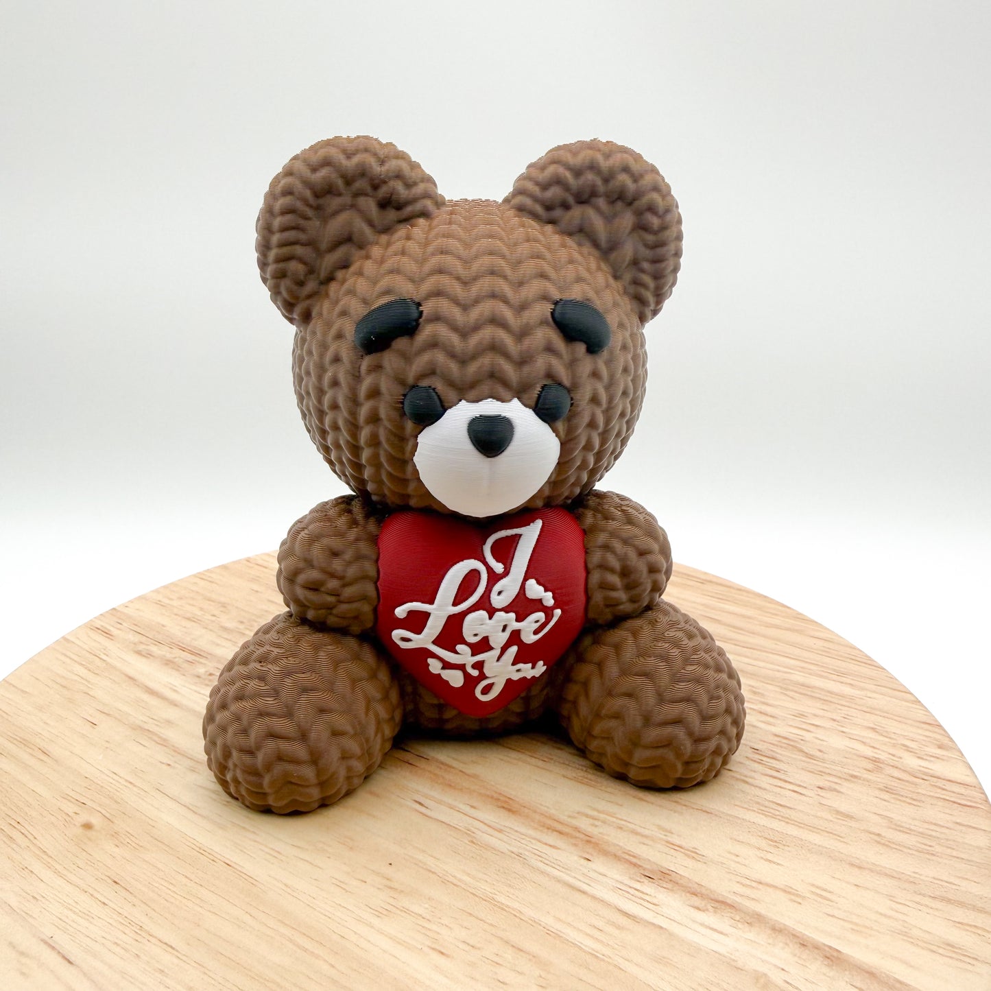 Valentine's Day Bear Gift 3D Printed Crochet-Knit Texture – The ...